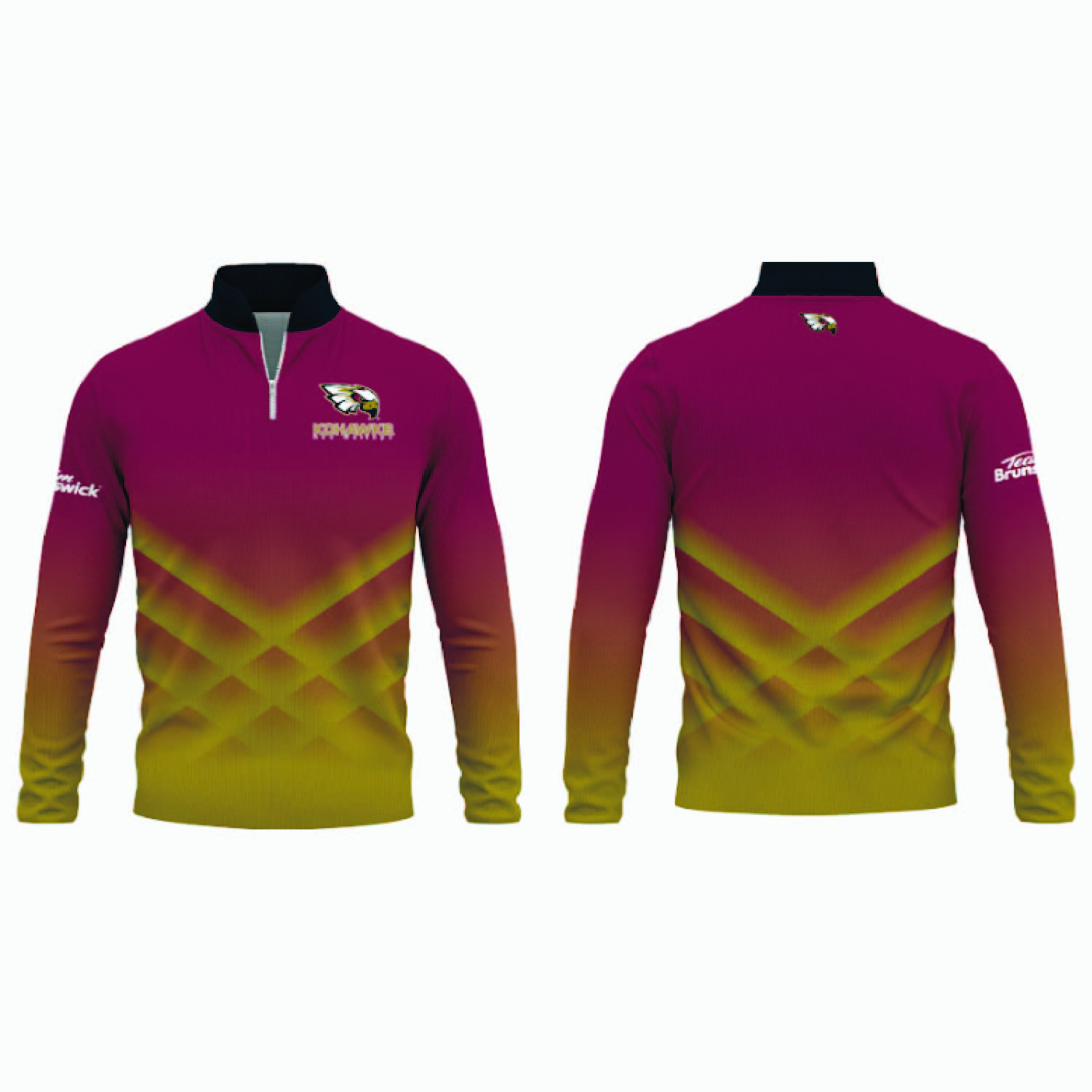 Quarter Zip Warm-up Jacket – Long Sleeve – Track/Cadet Stand Up Collar ...